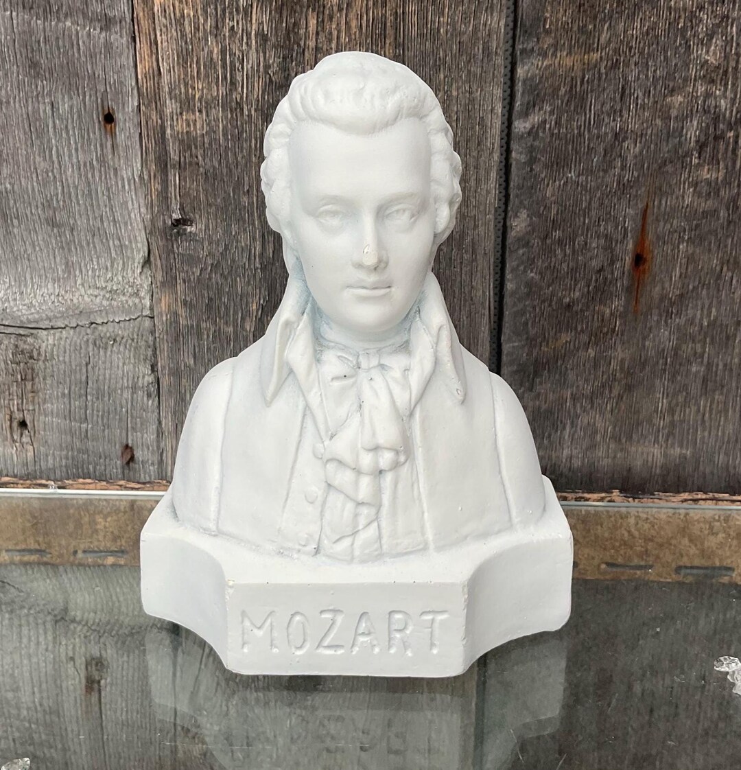 Vintage Composer Bust Figurine Mozart Piano Statue 4.75". White Mozart ...