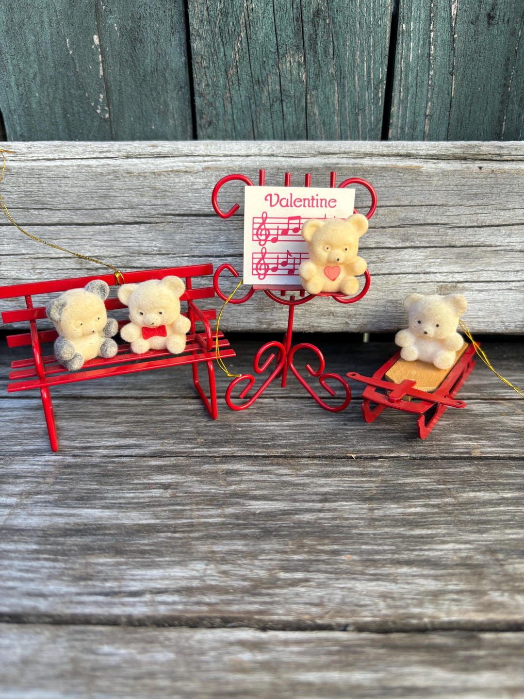 Avon Gift Collection 3 Teddy Bear Ornament Collection- Teddies on a ...