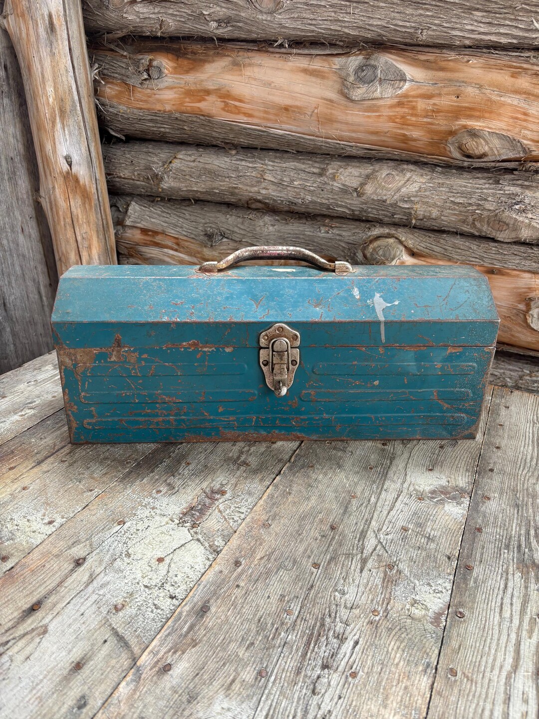Vintage Toolbox, Decorative Steel Chest, 1960s, Rusty Blue Toolbox. - Etsy