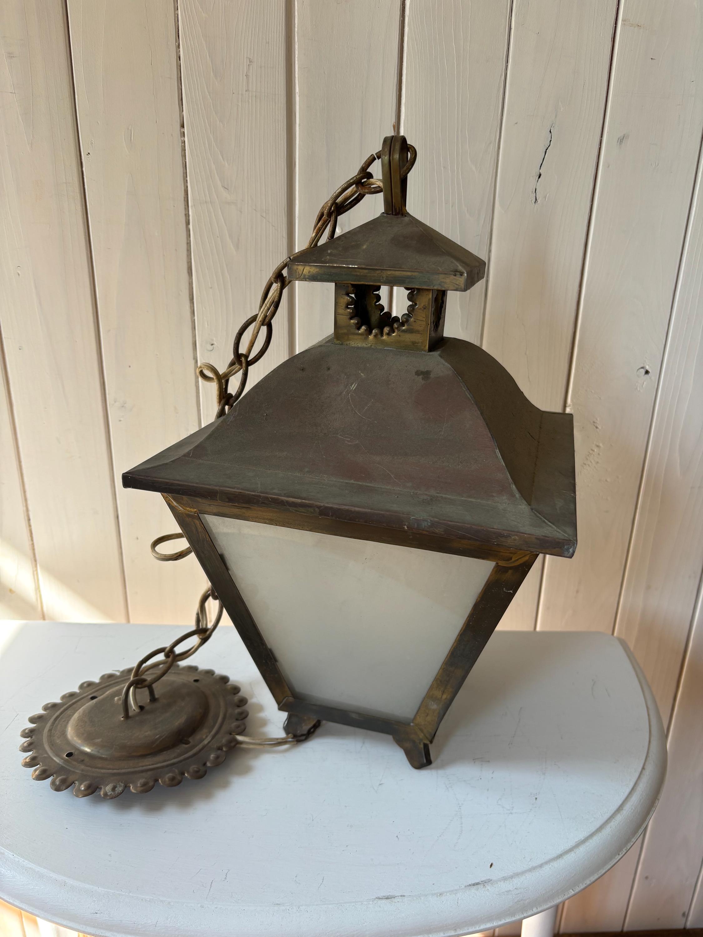 Outdoor Hanging Lamp Porch Light Brass Tone Metal. - Etsy