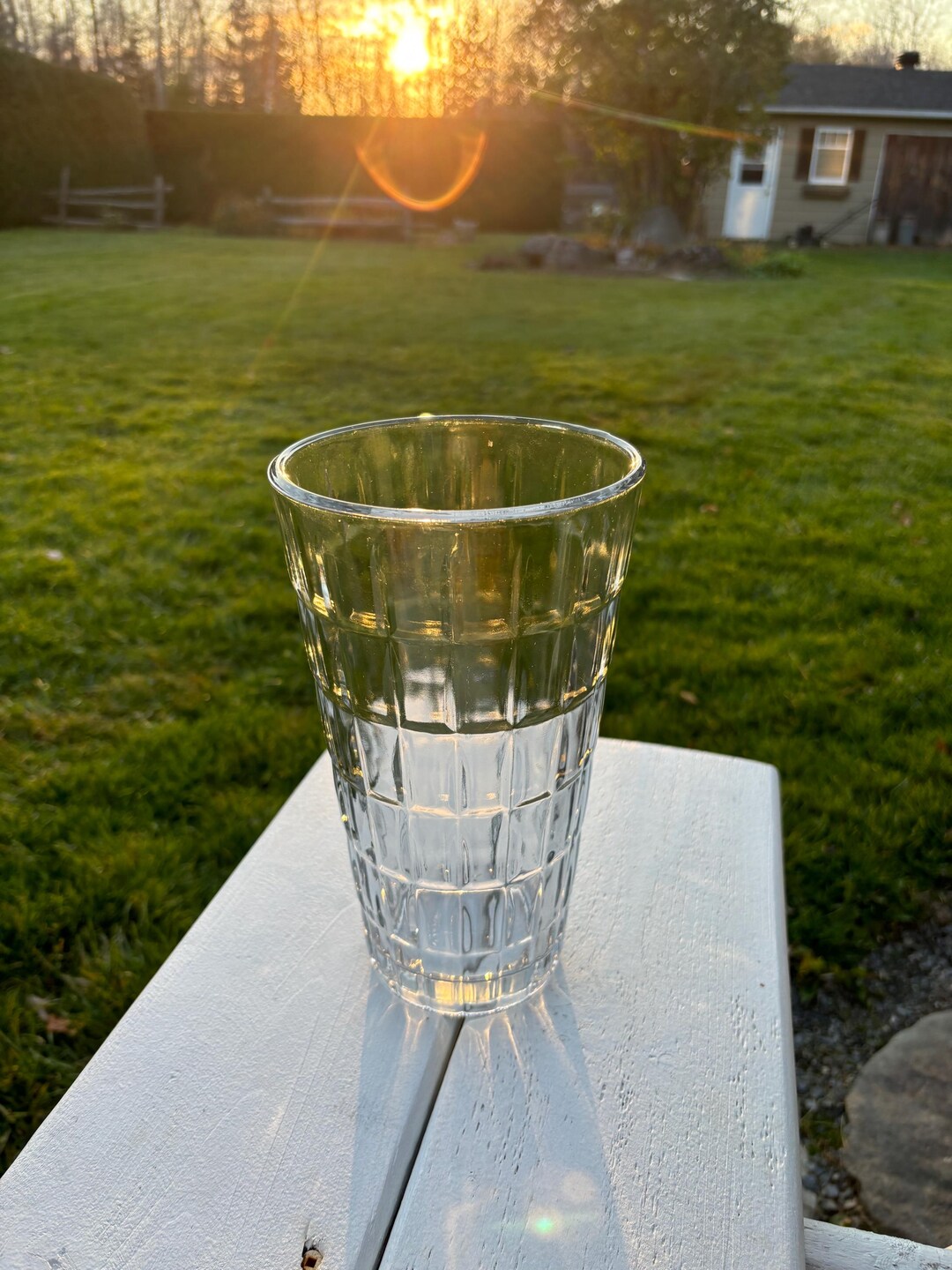 Vintage Glass Vase Syndicate Sales Inc Wedding Clear Paneled Cut Glass ...