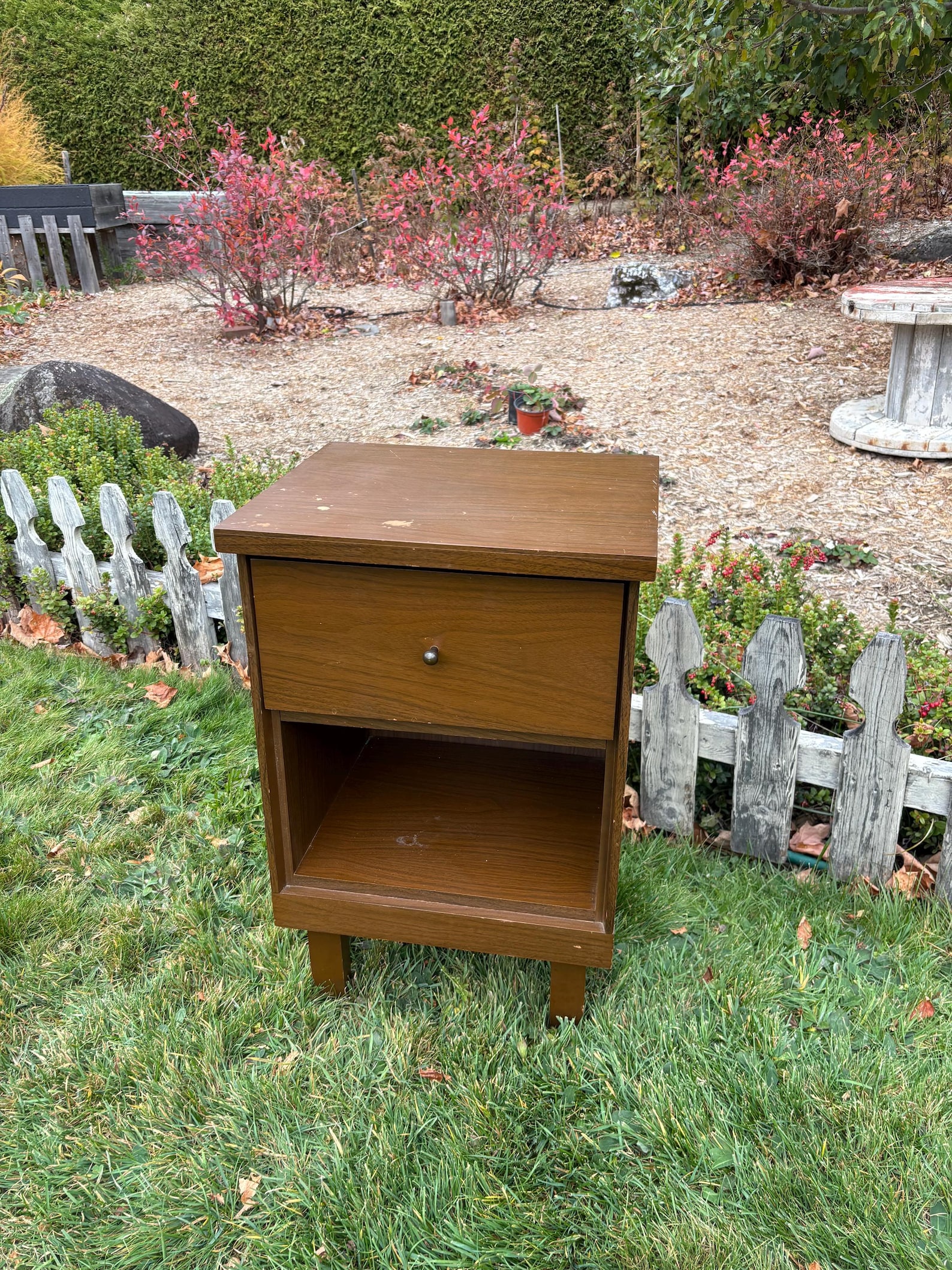 Vintage Wood Nightstand: Mid-century Modern Pop Art Bedside Table - Etsy