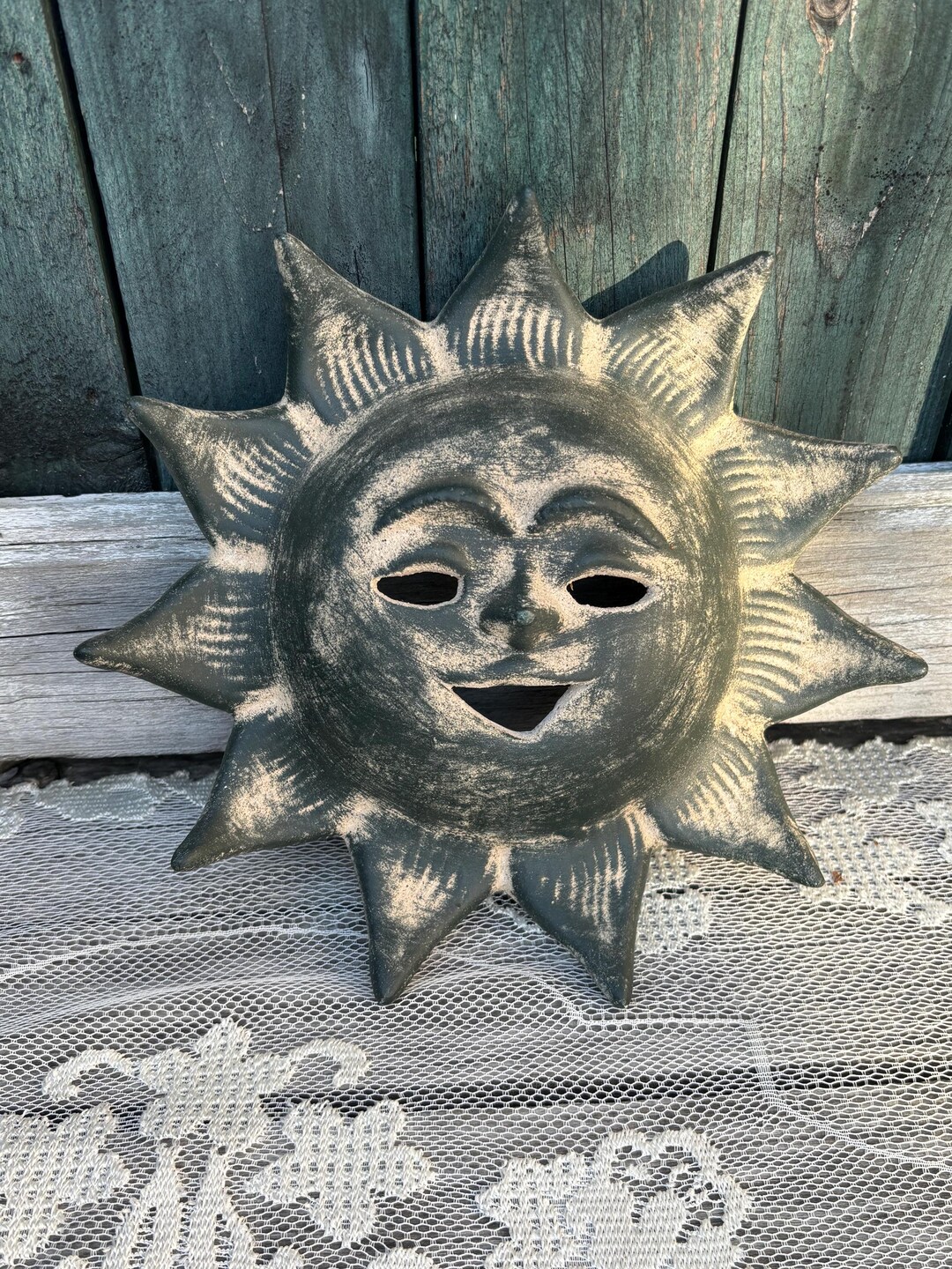 Terracotta Sun Face Clay Handmade Sculpture Hanging Wall Art Made in ...