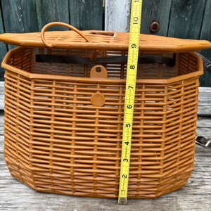 Vintage Fish Basket - Basket With Lid - Fish Basket With Strap ...