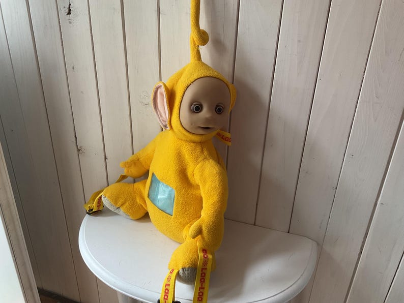 Teletubbies Laa Laa Plush Backpack, Yellow Rubber Face, Vintage 1995 ...