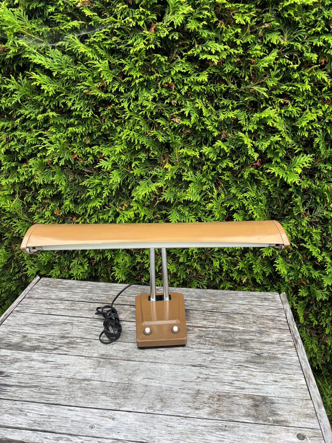 Vintage Brown Desk Lamp, Fluorescent Task Lamp With Adjustable ...