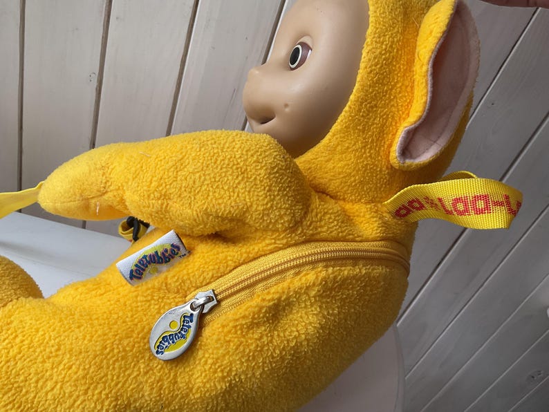 Teletubbies Laa Laa Plush Backpack, Yellow Rubber Face, Vintage 1995. - Etsy