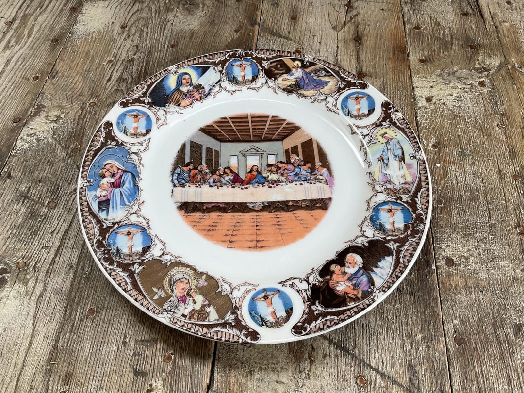 Vintage 10" Porcelain the Last Supper Transferware Plate. - Etsy