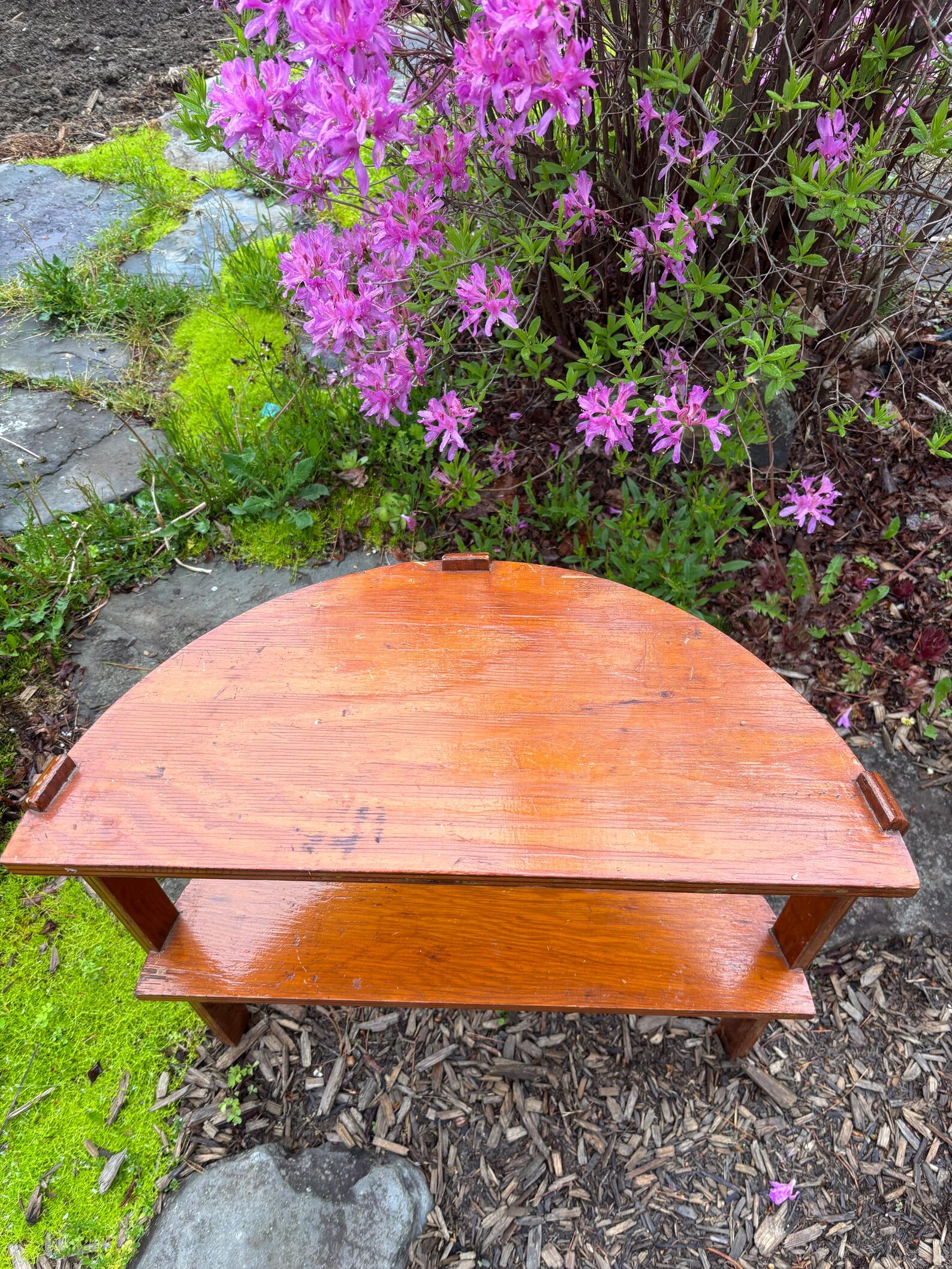 MCM Vintage Half Moon Wooden Side Table, Console Table - Etsy