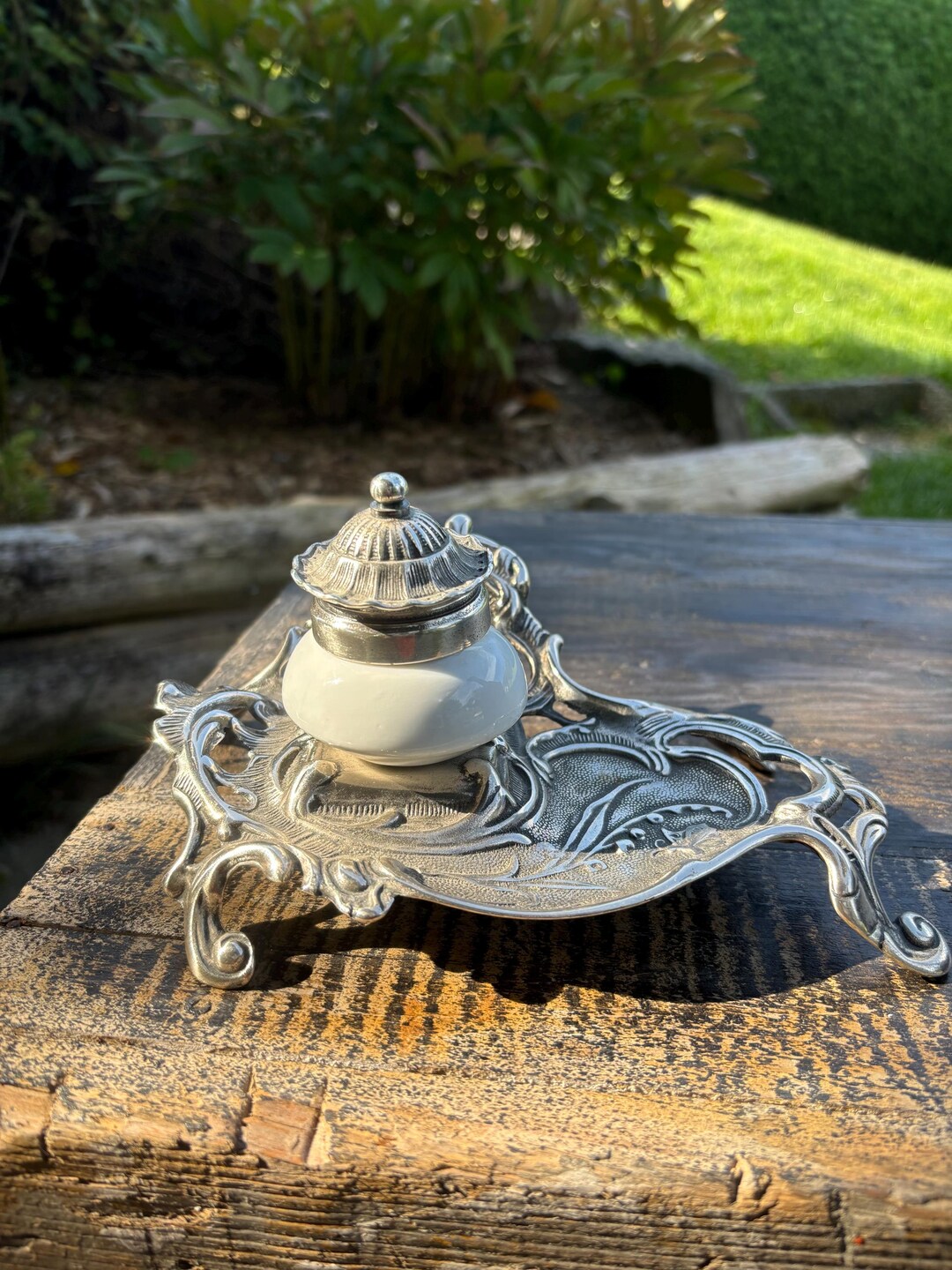 Vintage Metal Ink Well - Etsy