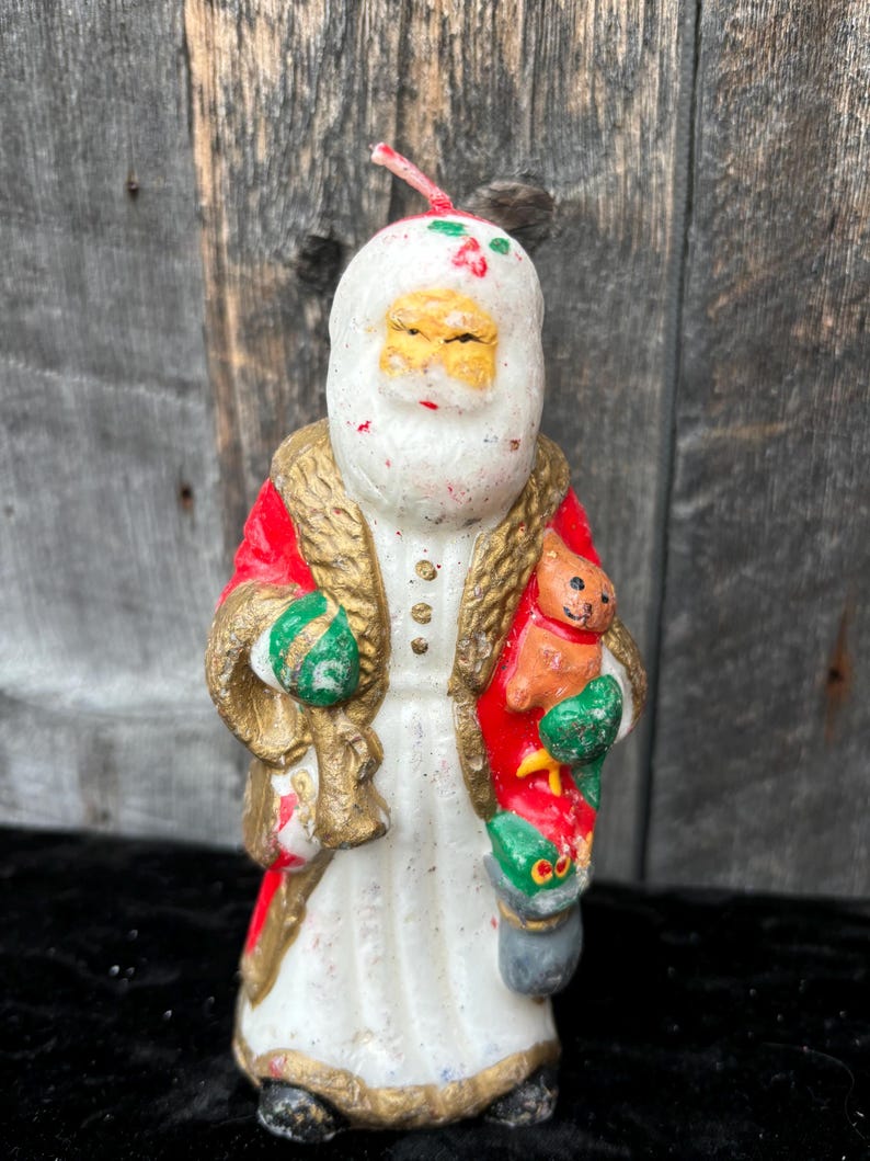 Three Old Santa Candles. Old Christmas Candles. - Etsy