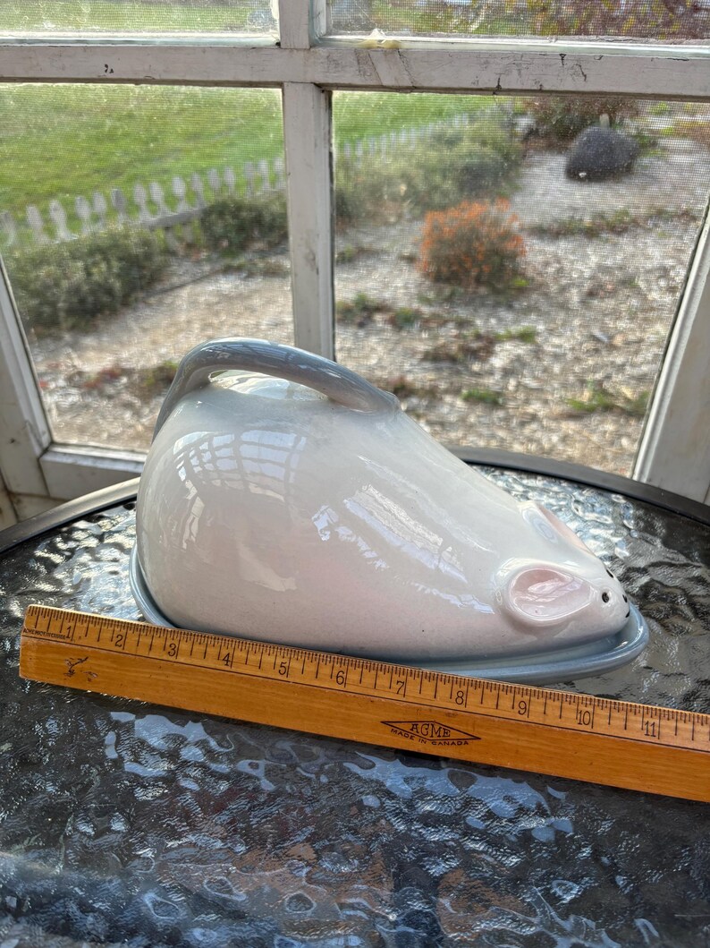 GIANT WHITE MOUSE Antique Mid Century Cheese Bowl, Ceramic Bowl and ...