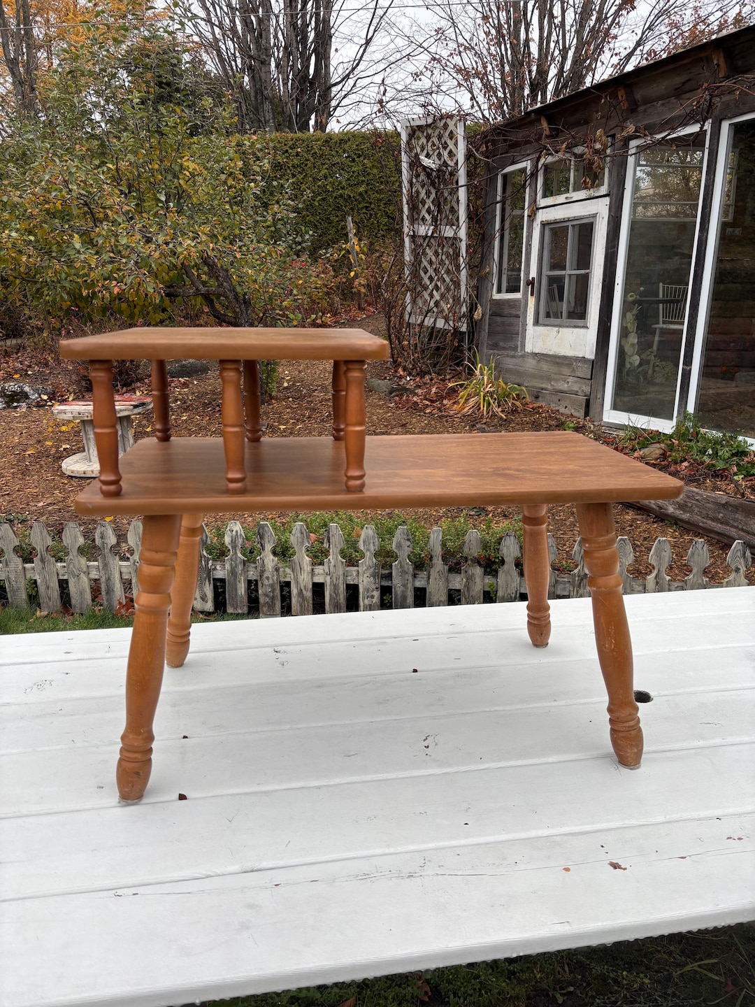 Vintage 70s Modern 2 Tier Formica Table With Wooden Legs. - Etsy