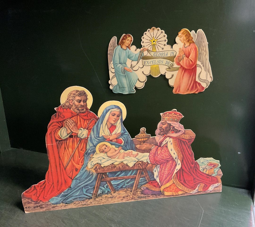 Nativity Scene and Angels Cut Out, Printed in the United States. - Etsy