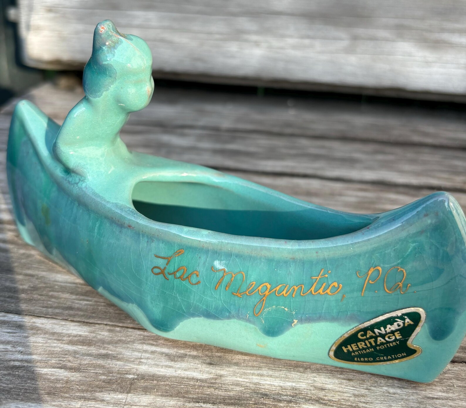 Vintage Mcmaster Canoe Planter Native Art Pottery With Native Girl ...