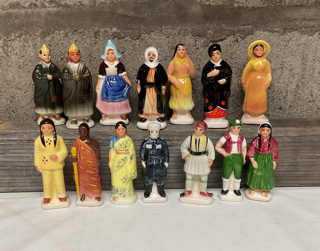Vintage Tenderleaf Tea Figurines,people of the World, Set of 14 Ceramic ...