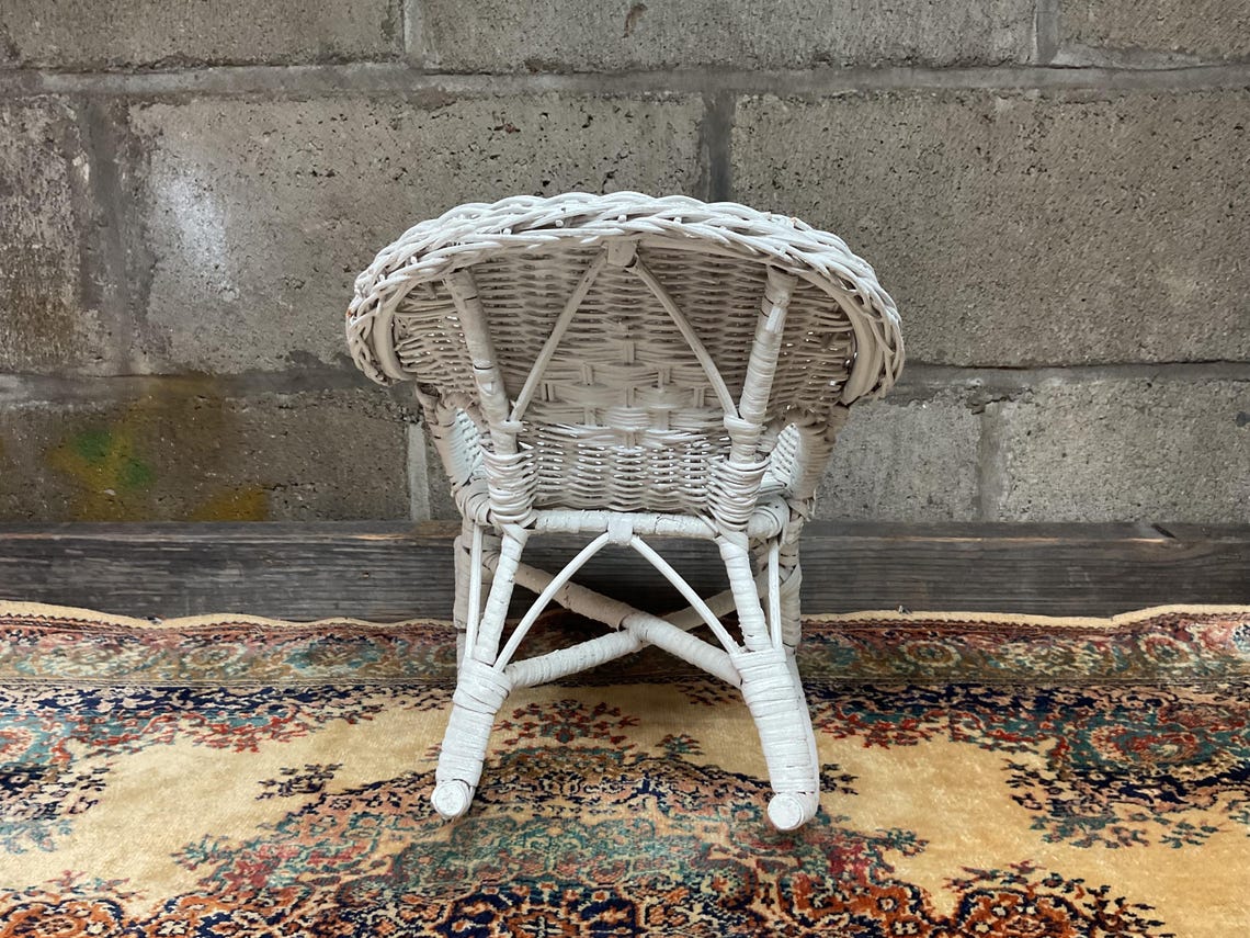 Vintage White Wicker Doll Chair. Rocking Chair. Doll Accessories - 11 ...