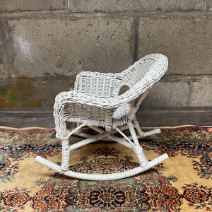 Vintage White Wicker Doll Chair. Rocking Chair. Doll Accessories - 11 ...