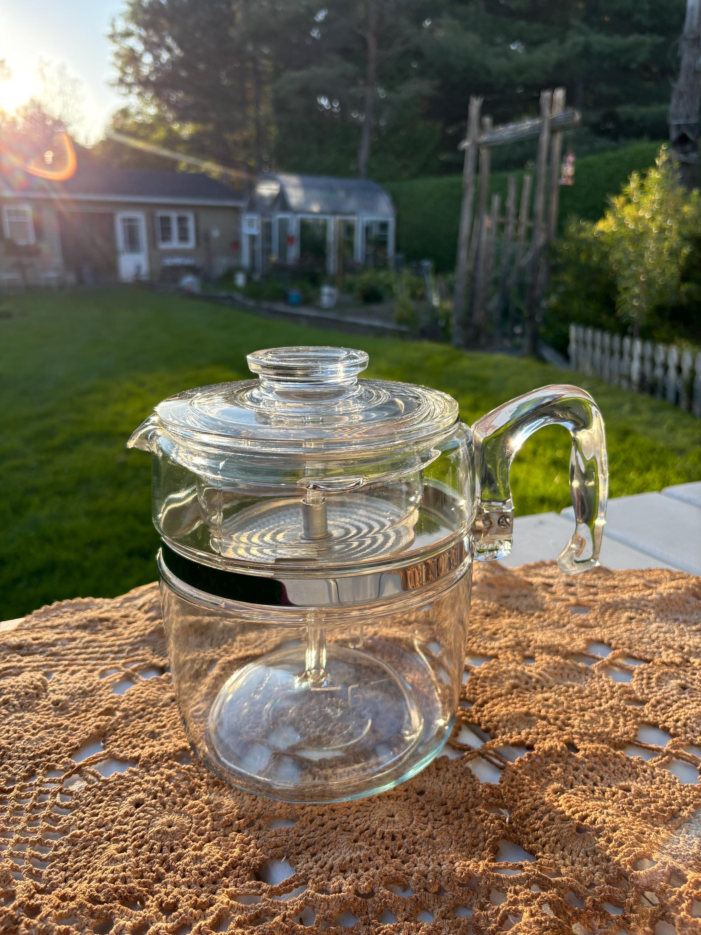 Pyrex Flameware Complete Percolator 9 Cup Glass Stove Top Pyrex Coffee ...