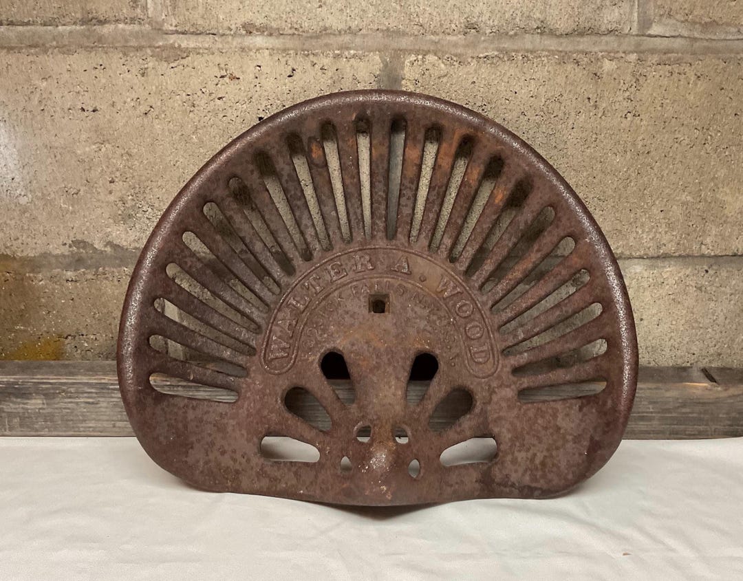 Antique Tractor Seat, Vintage WALTER A WOOD Cast Iron Tractor Seat ...