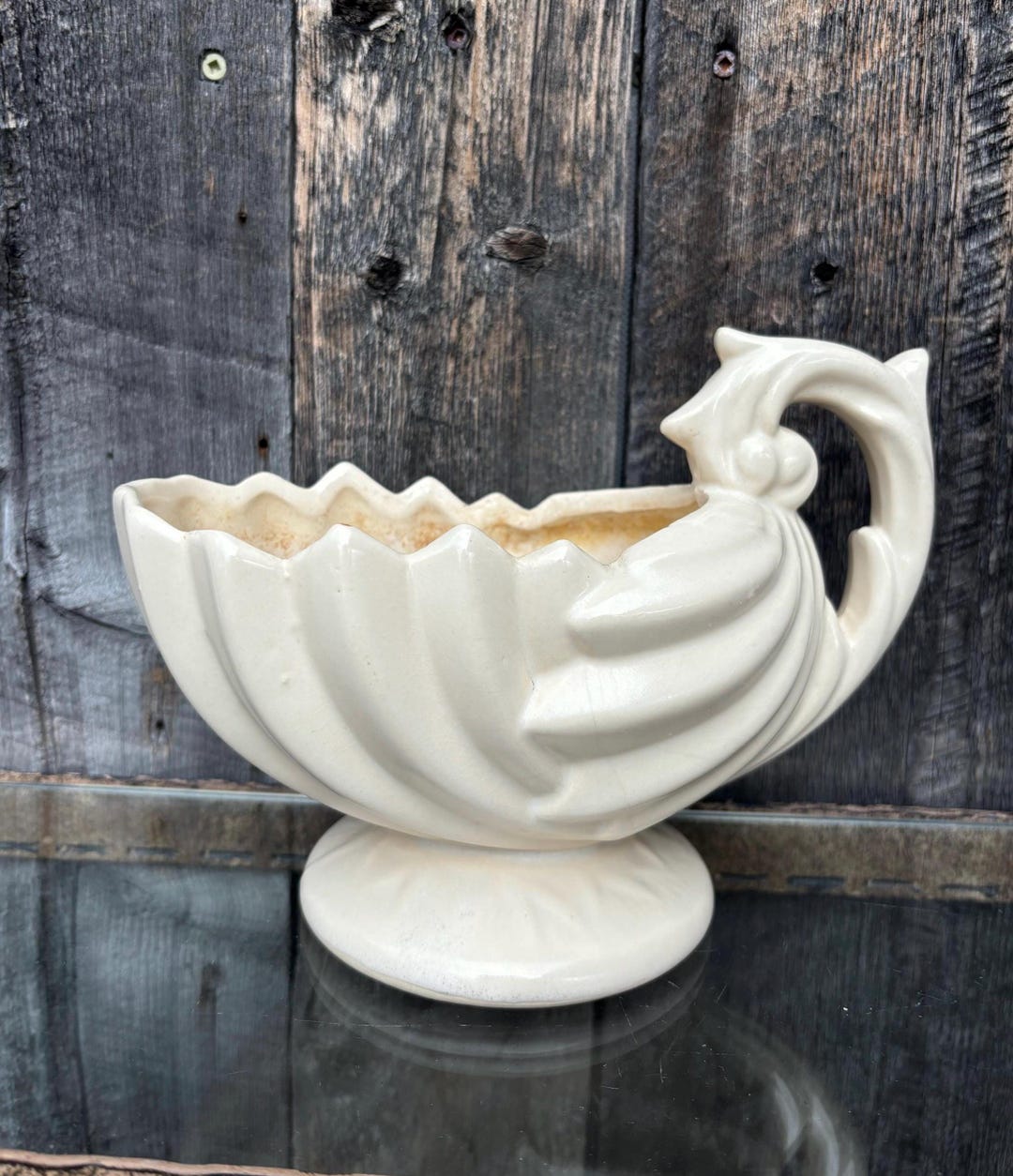 Vintage Nelson Mccoy Pottery 1941 Shell Centerpiece Planter Dish. - Etsy