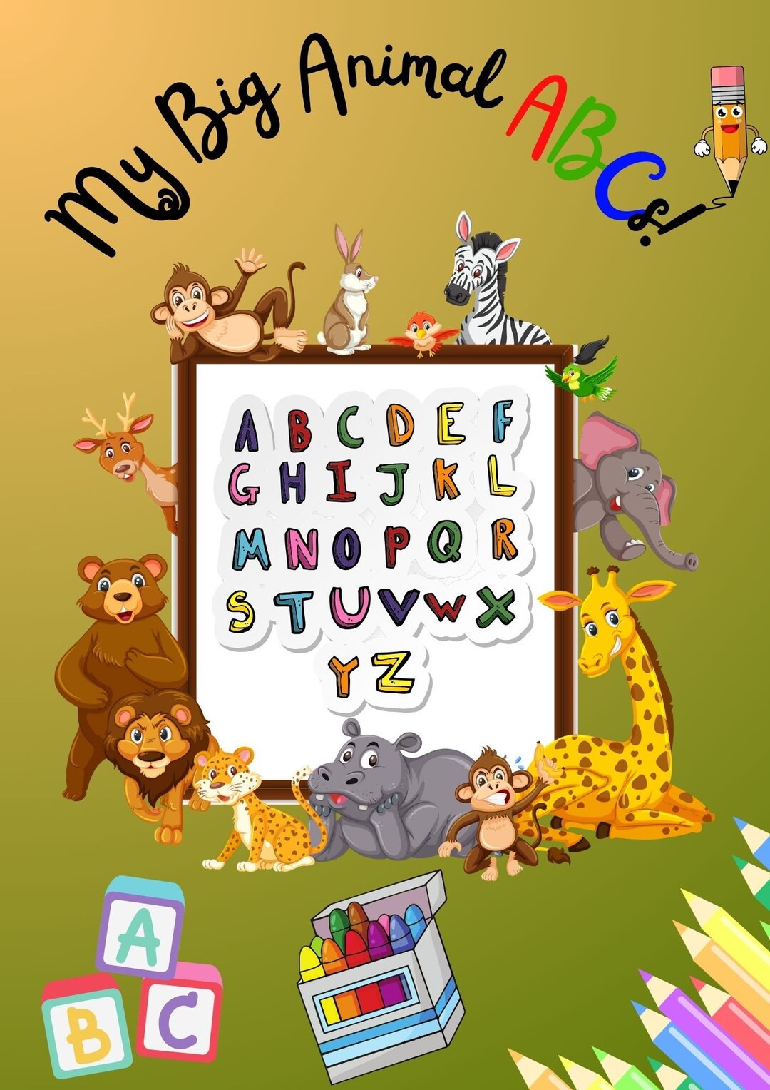 ABC Coloring Book, Alphabet Coloring Book, ABC Animal Coloring Book ...