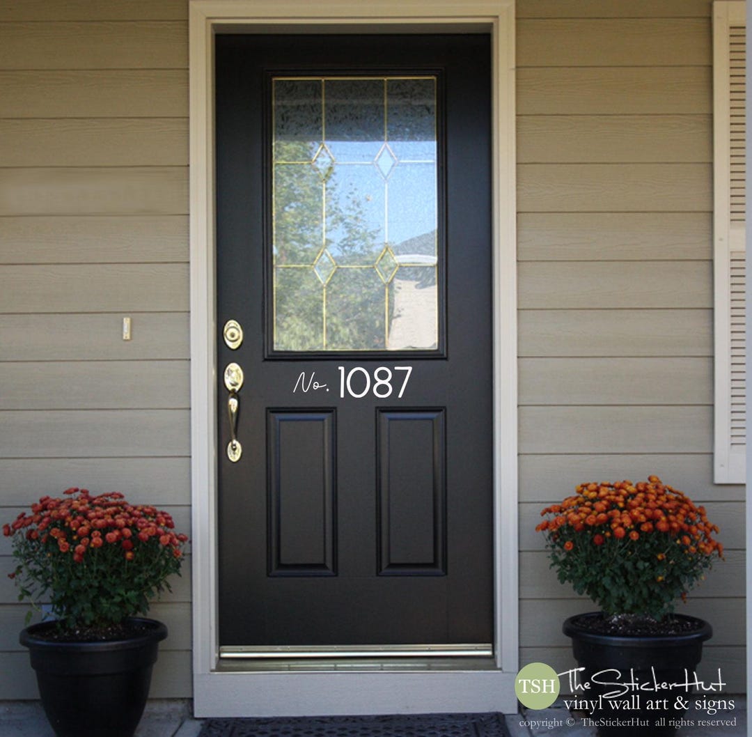 Street Number Front Door Sticker - No With Your House Numbers - Custom ...