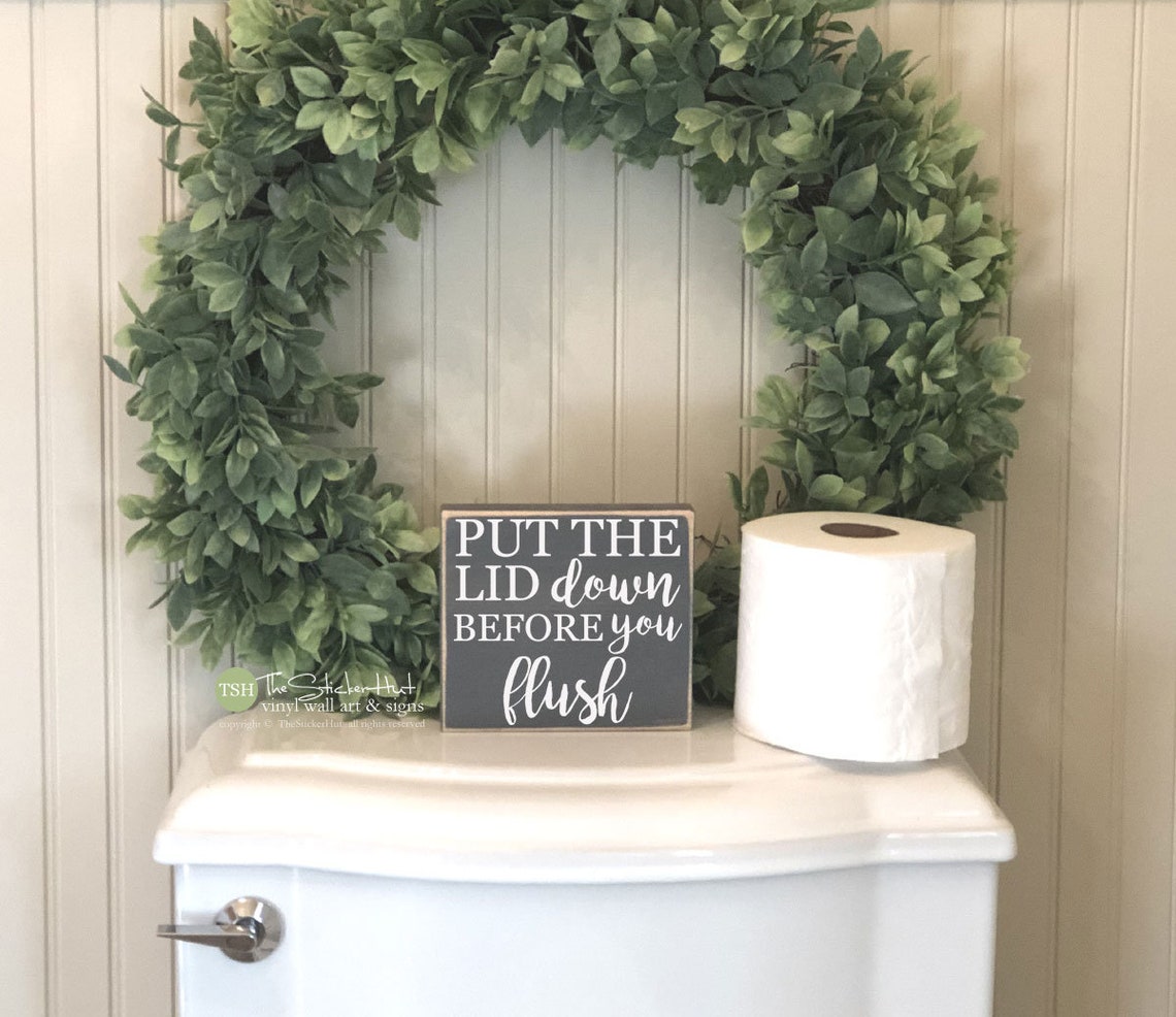 Put the Lid Down Before You Flush Bathroom Mini Sign Funny - Etsy