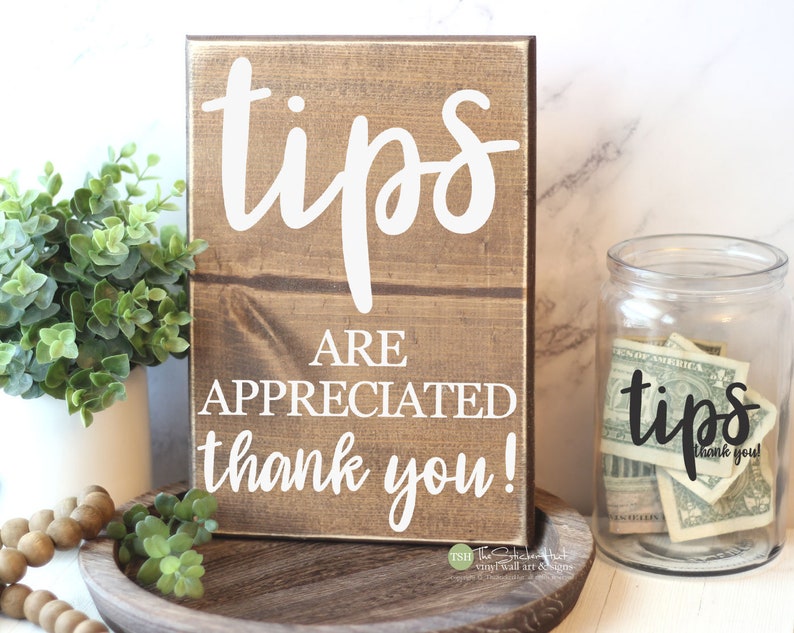 Tips Thank You Vinyl Decal Vinyl Lettering for Tip Jar - Etsy