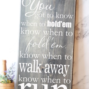 You Got to Know When to Hold'em Wood Sign • Laundry Room • Home Decor ...