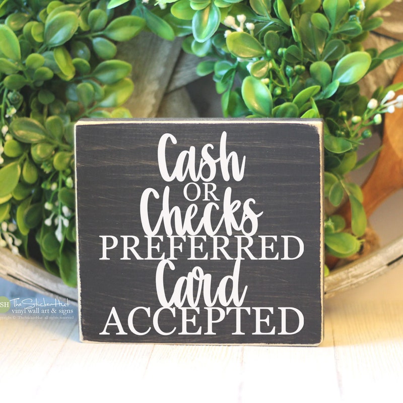 No Cash Accepted Sign - Etsy