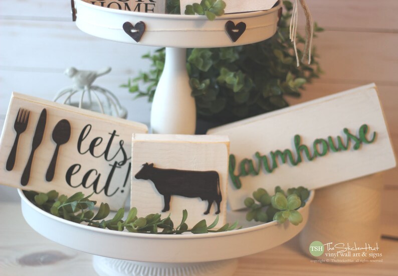 Farmhouse Signs - Tiered Tray Set - Mix and Match Items - Farm Mini ...