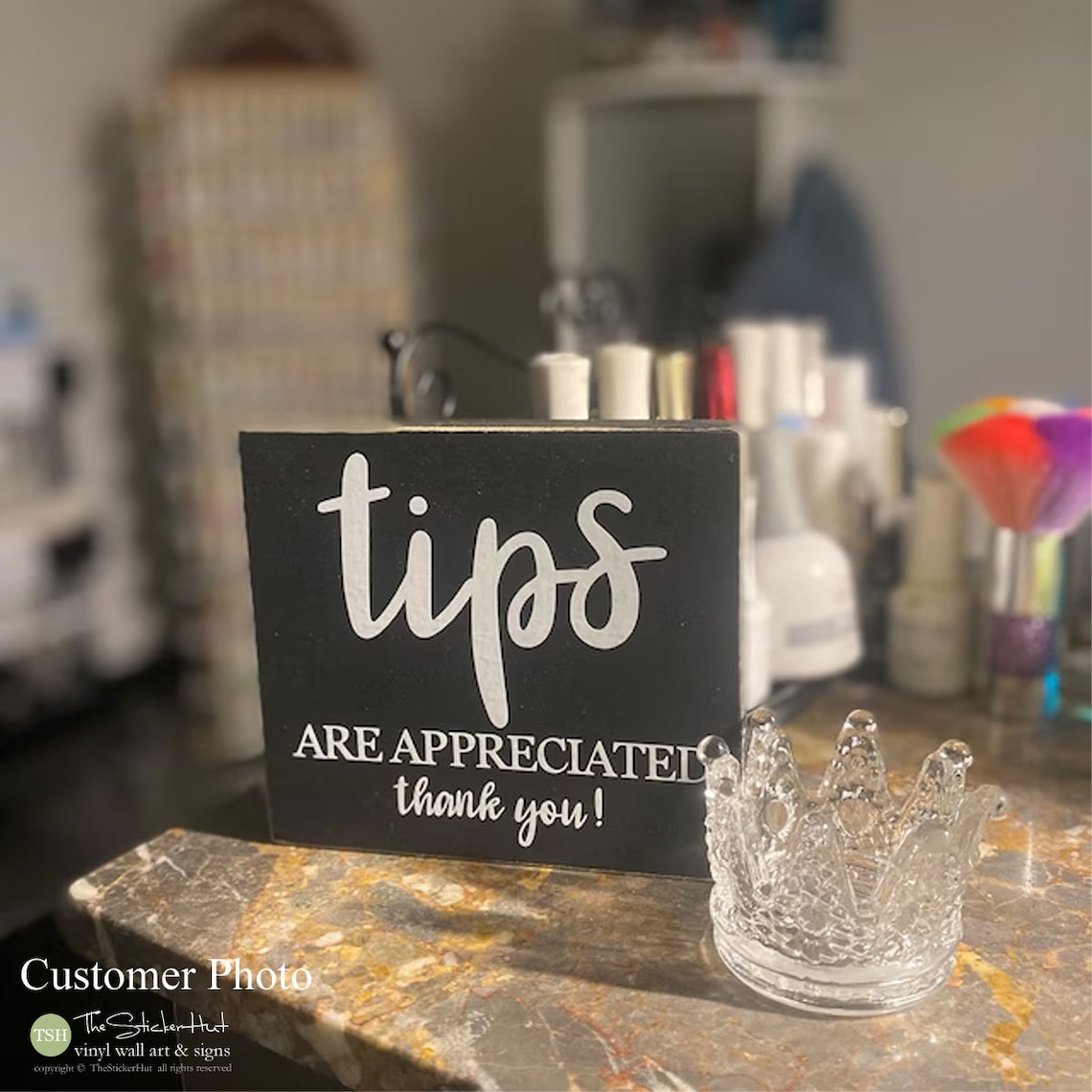 Tips Are Appreciated Thank You Wood Sign Block Office Decor - Etsy
