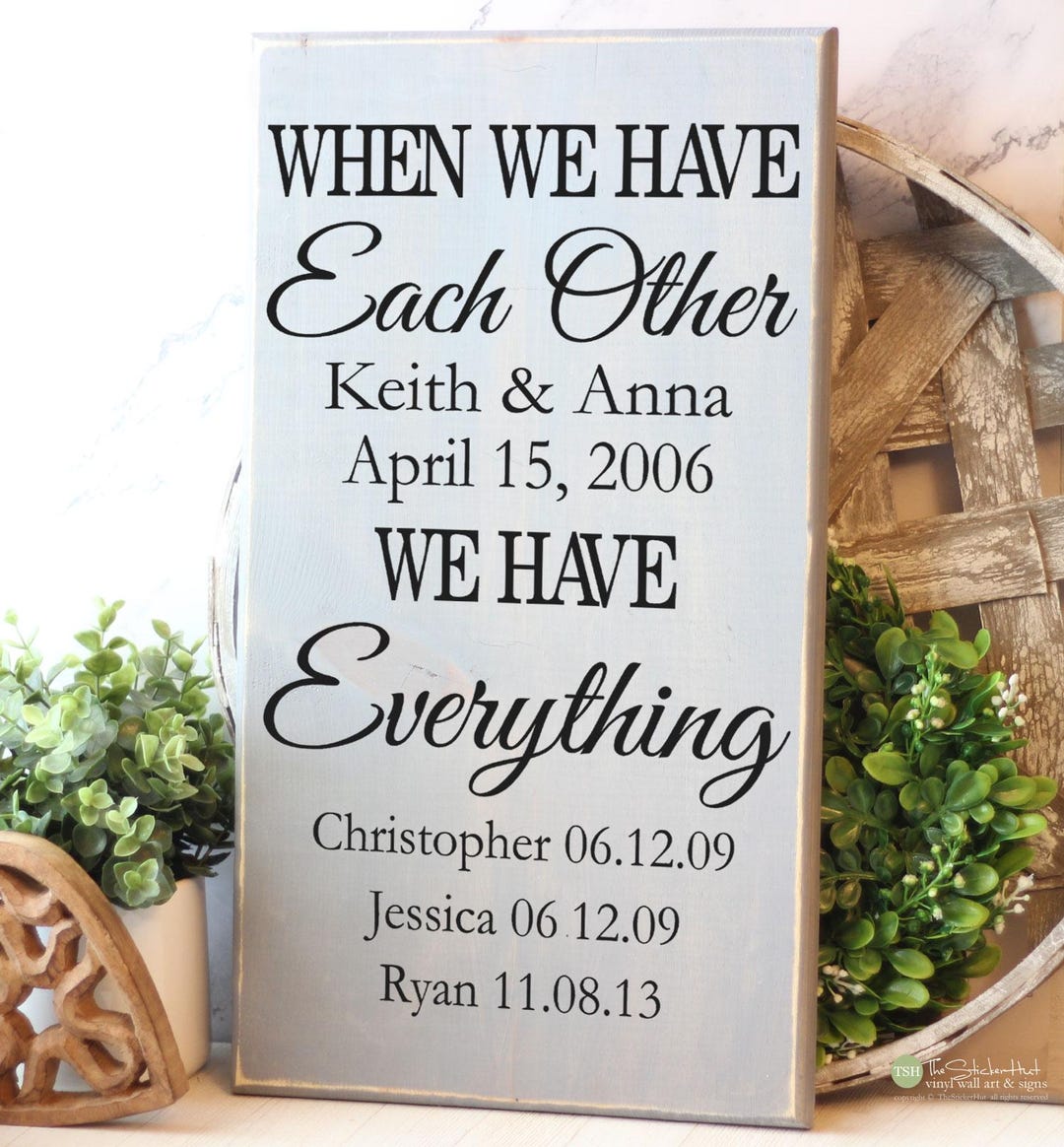 When We Have Each Other We Have Everything Family Wood Sign - Christmas ...