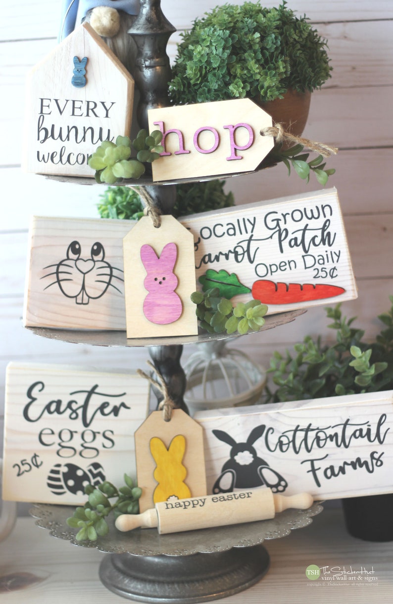 Easter Tiered Tray Set Mix and Match Items Mini Sign Sets | Etsy