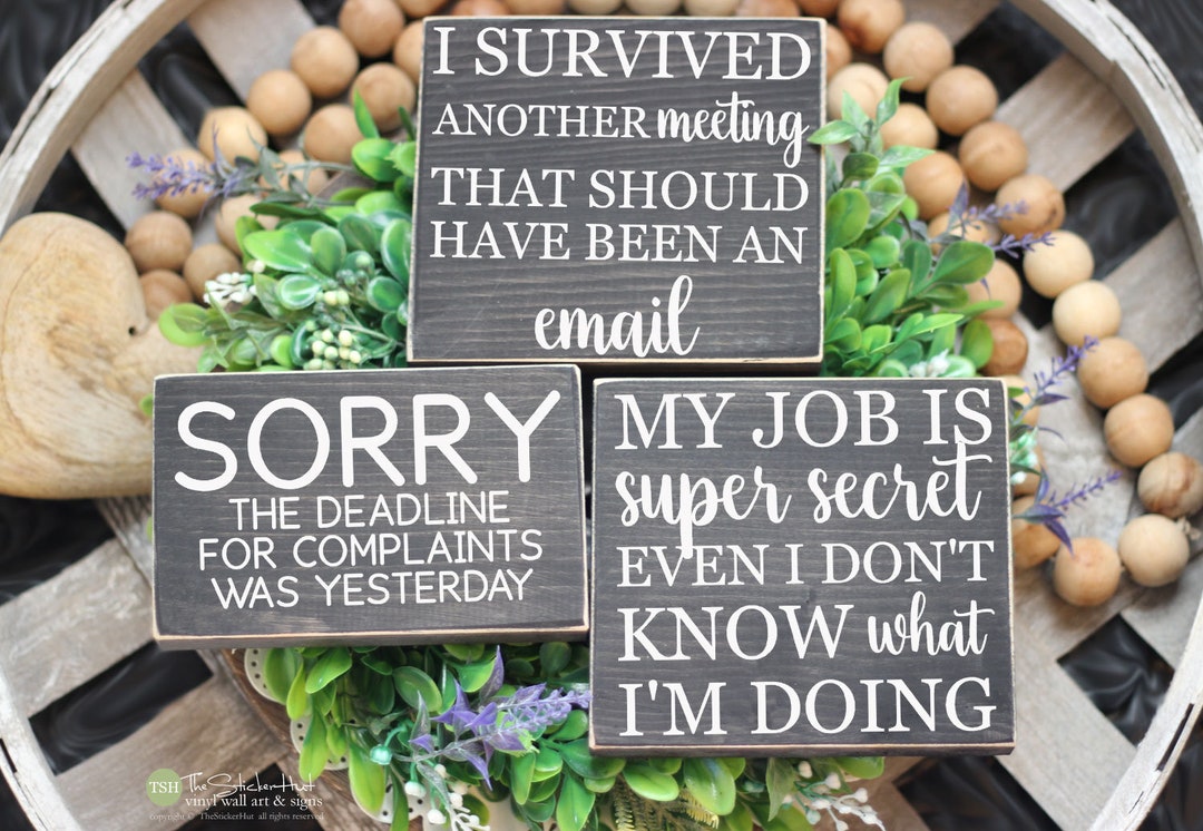 Office Desk Signs - Cubicle Signs - Office Humor - Desk Signs - Mini ...