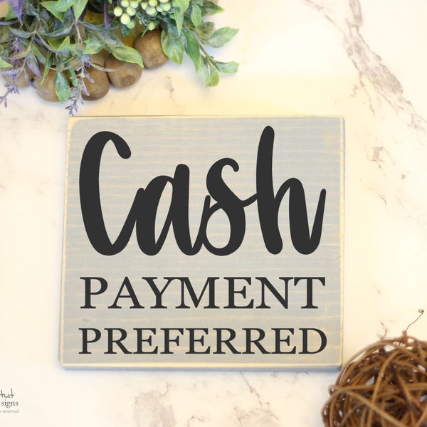 Cash Preferred Sign - Etsy