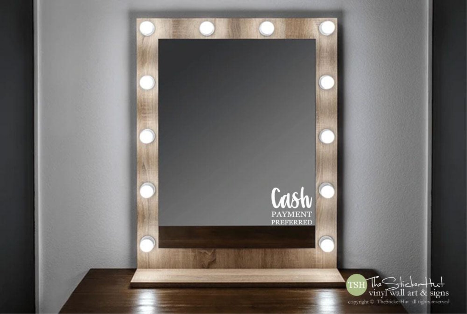 Cash Payment Preferred Vinyl Decal - Vinyl Lettering - Mirror Decal ...