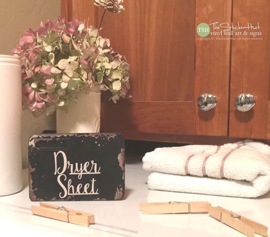 Dryer Sheet Decals Laundry Room Decor Vinyl Lettering | Etsy