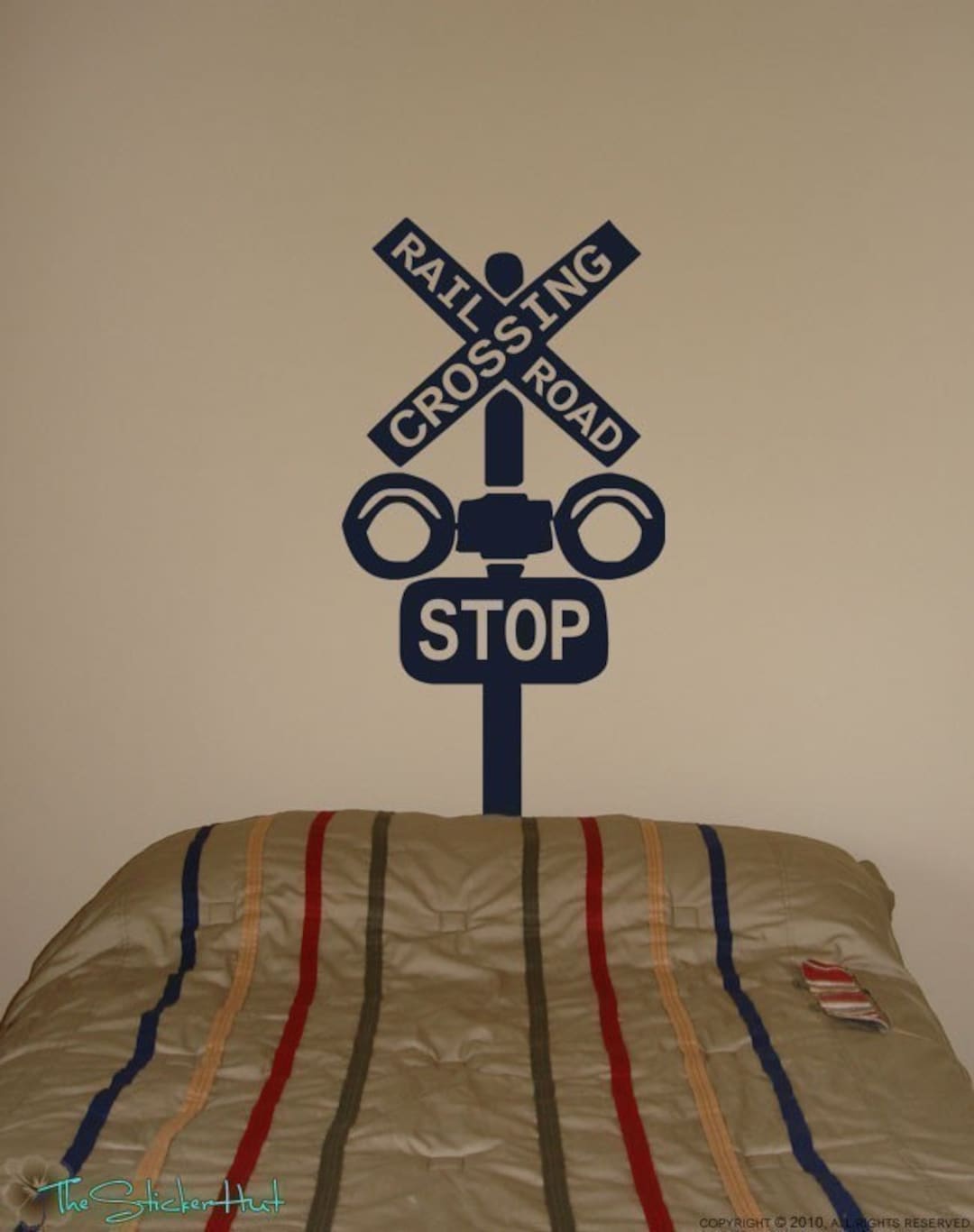Railroad Train Crossing Decal - Nursery or Bedroom Decor - Little Boy ...