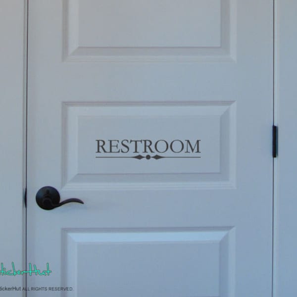 Bathroom Door Decal - Etsy