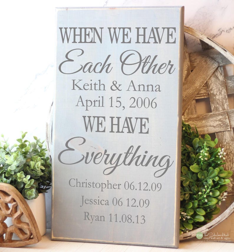 When We Have Each Other We Have Everything Family Wood Sign - Christmas ...