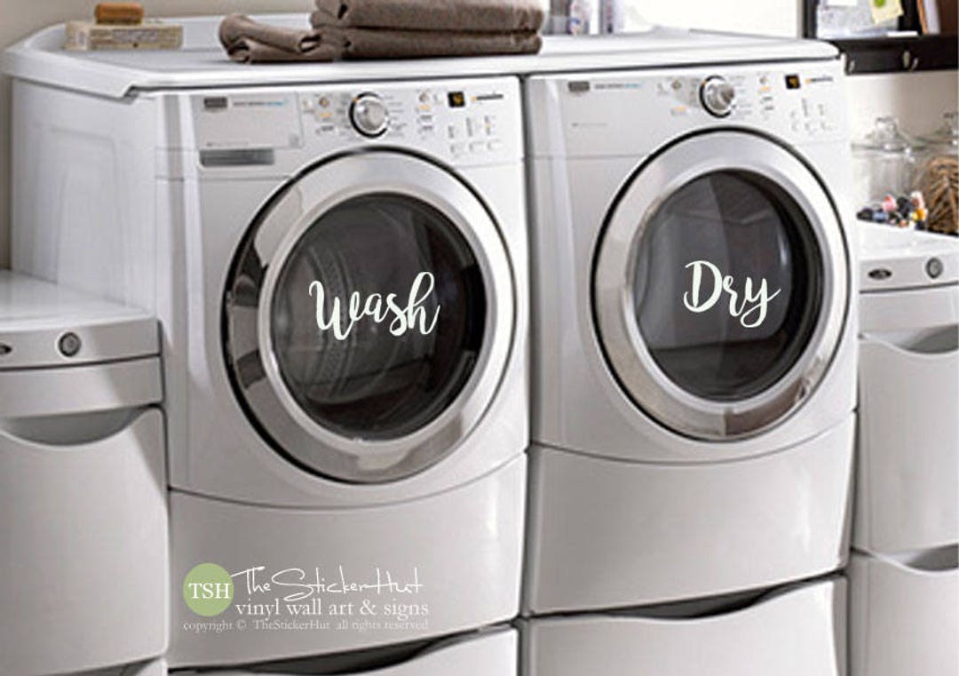 Wash Dry - Laundry Room Decor - Vinyl Lettering - Removeable - Washer ...