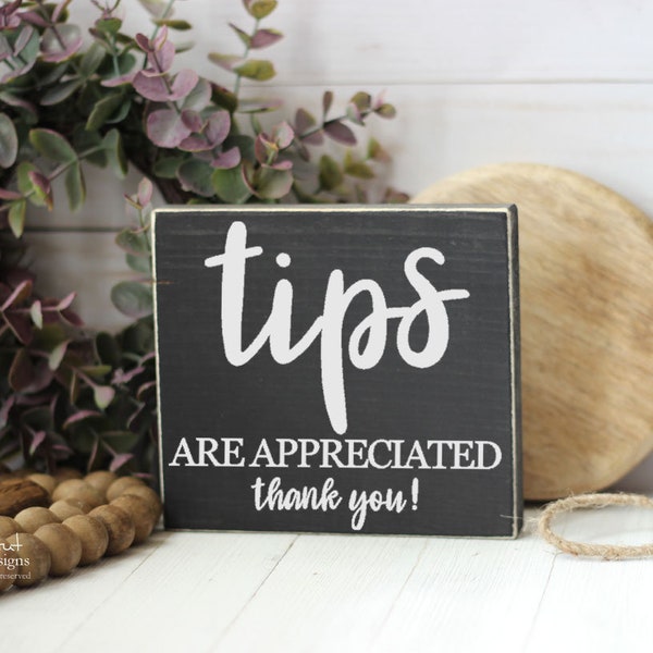 Tips Appreciated Sign - Etsy