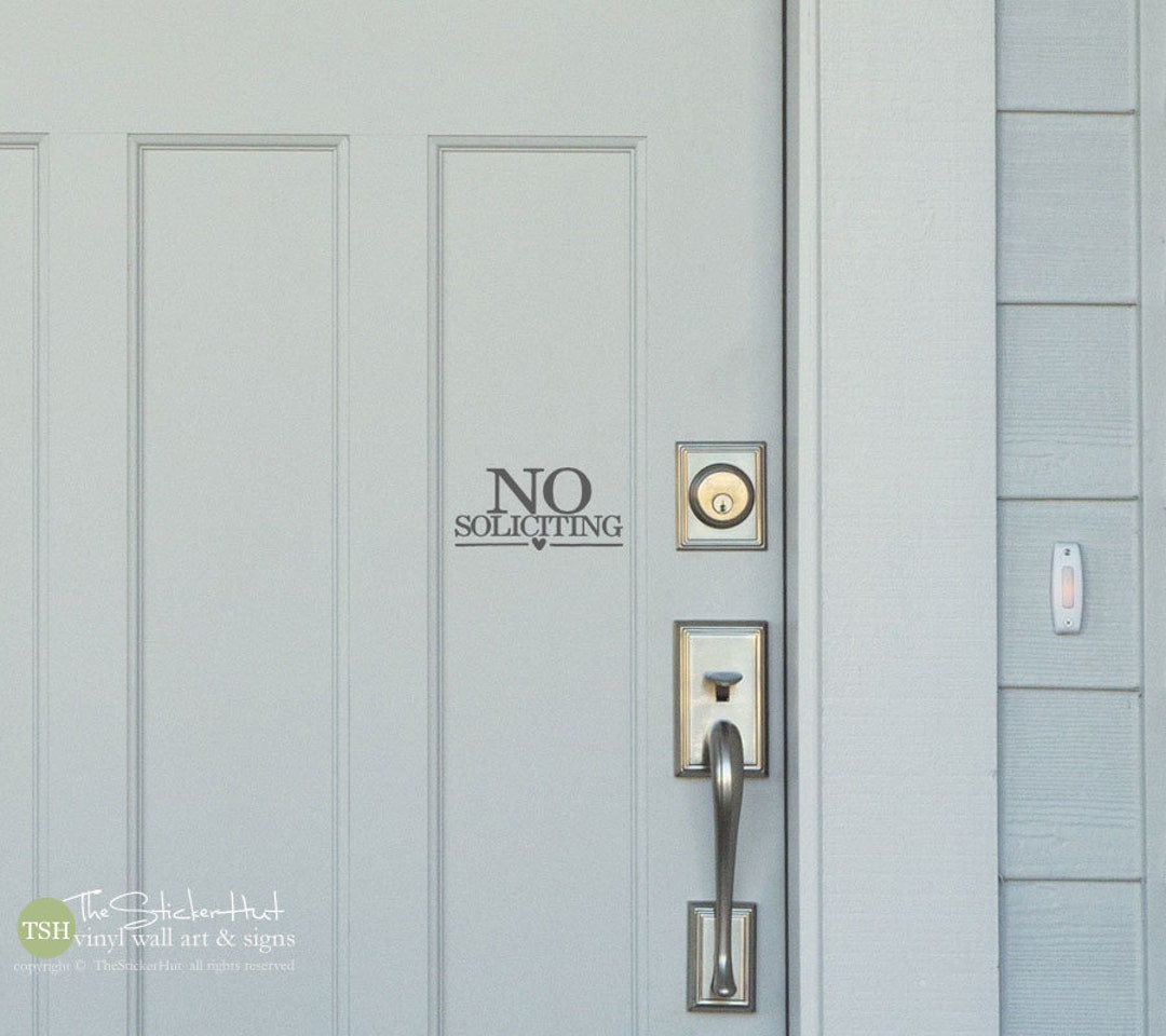 No Soliciting Decal - Front Door - Curb Appeal - Decal for Your Front ...