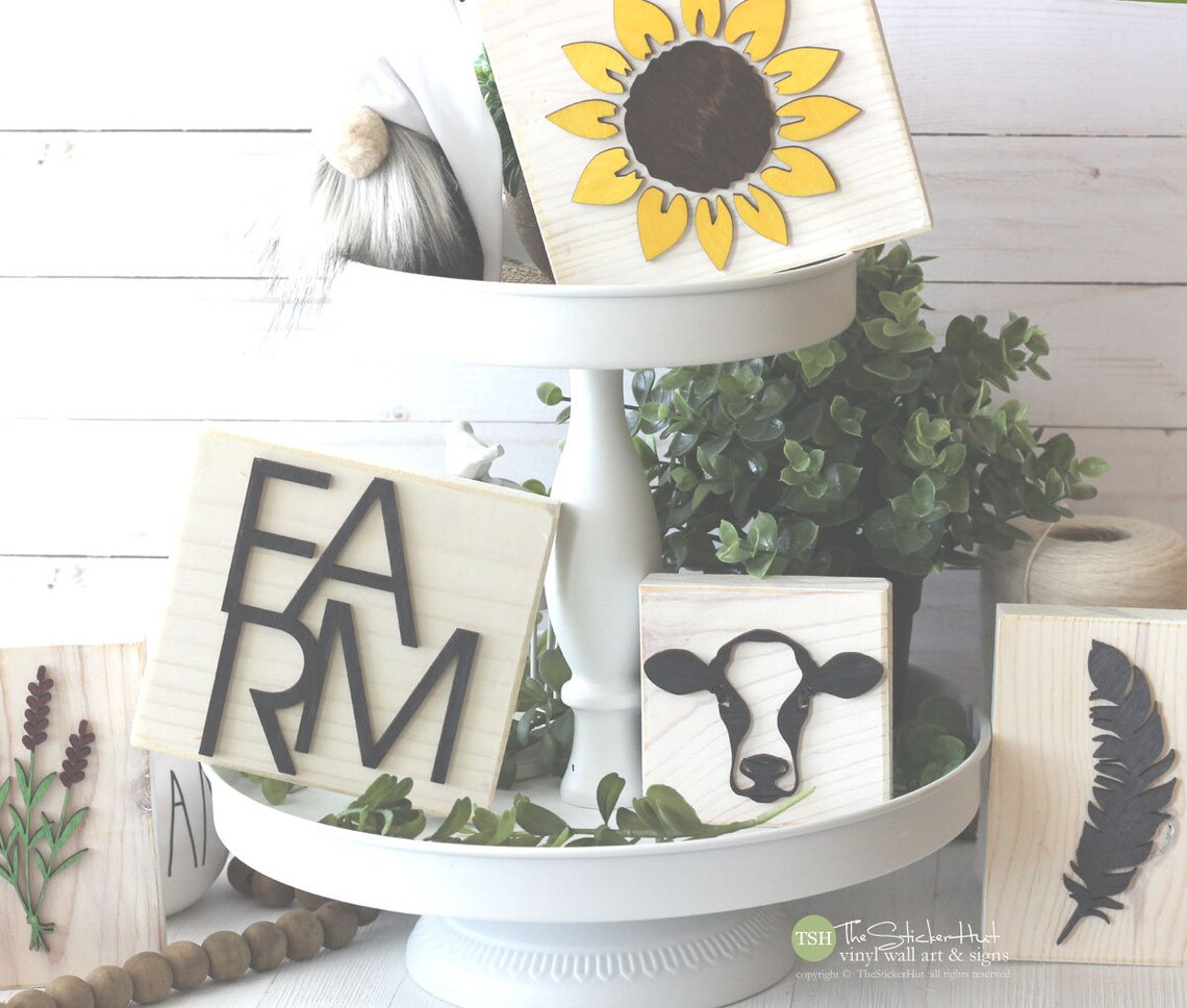 Modern Farmhouse Signs - Tiered Tray Set - Mix and Match Items - Farm ...