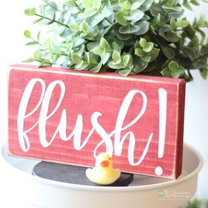 Flush! Bathroom Sign - Funny Gift - Home Decor - Wood Sign - Wooden ...
