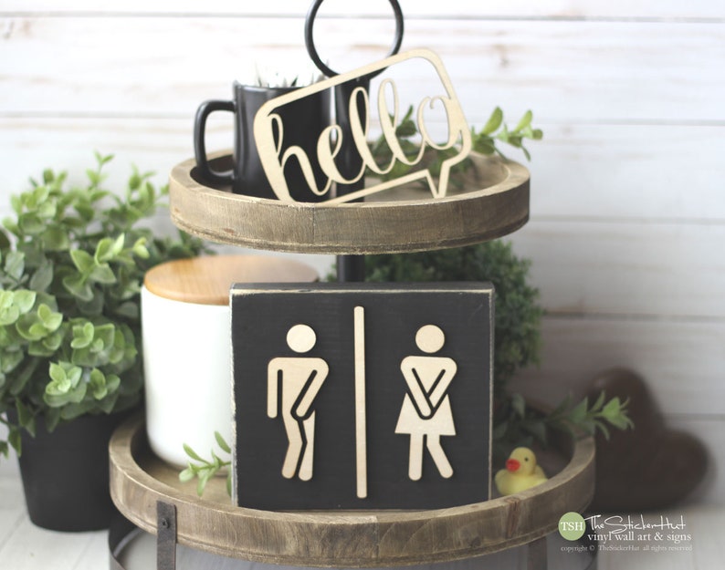 Need to Potty Bathroom Sign Mini Block 3D Bathroom Decor | Etsy