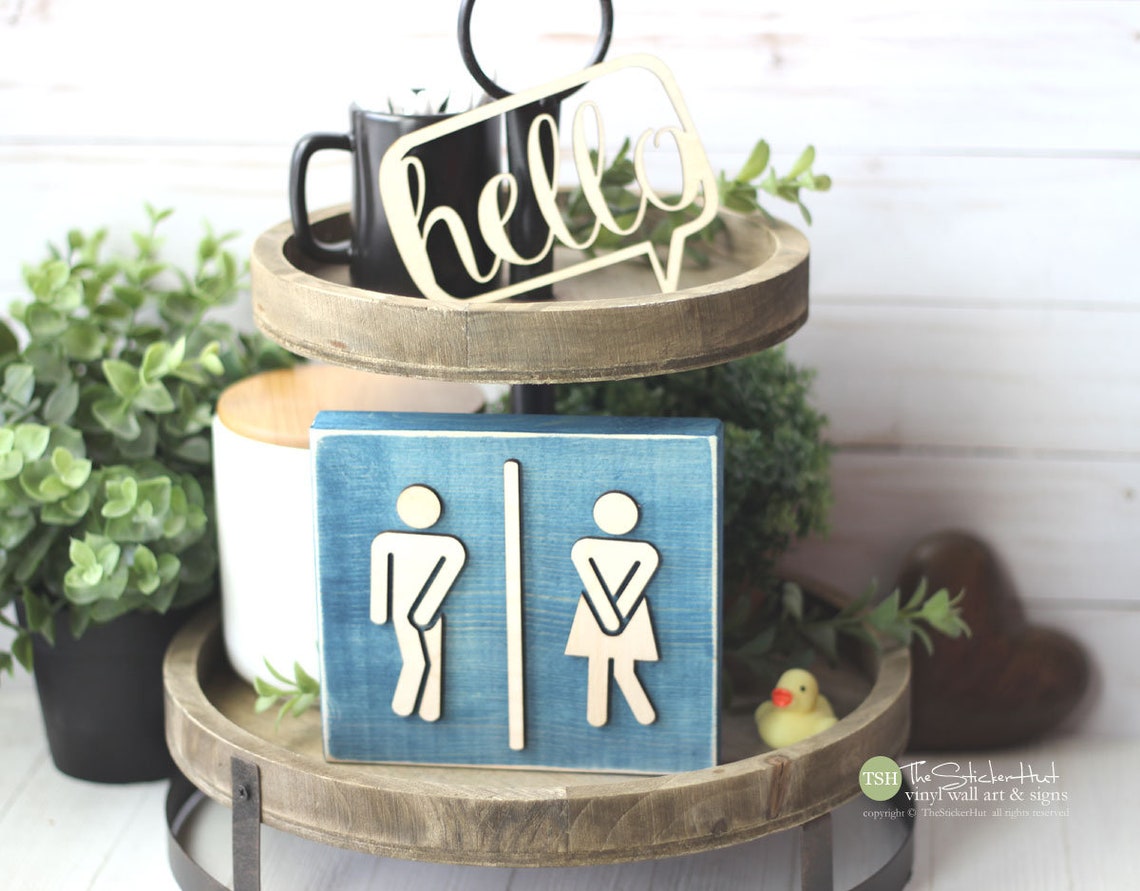 Need to Potty Bathroom Sign Mini Block 3D Bathroom Decor - Etsy