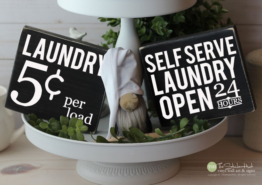 Laundry Sign Mini Block - Funny Sign - Laundry Room Decor - Fluff Fold ...